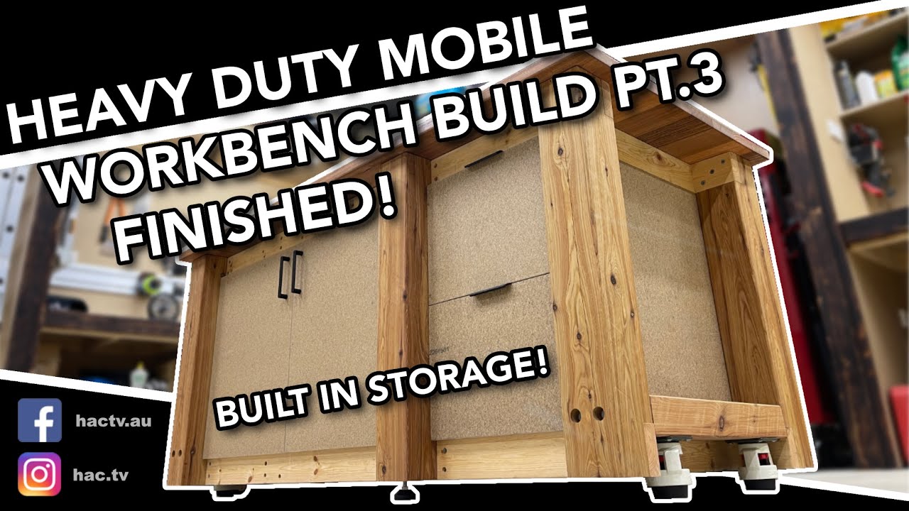 DIY Rolling Mobile Workbench Build | Built In Storage | Final Pt.3 - Ep. 23 - YouTube