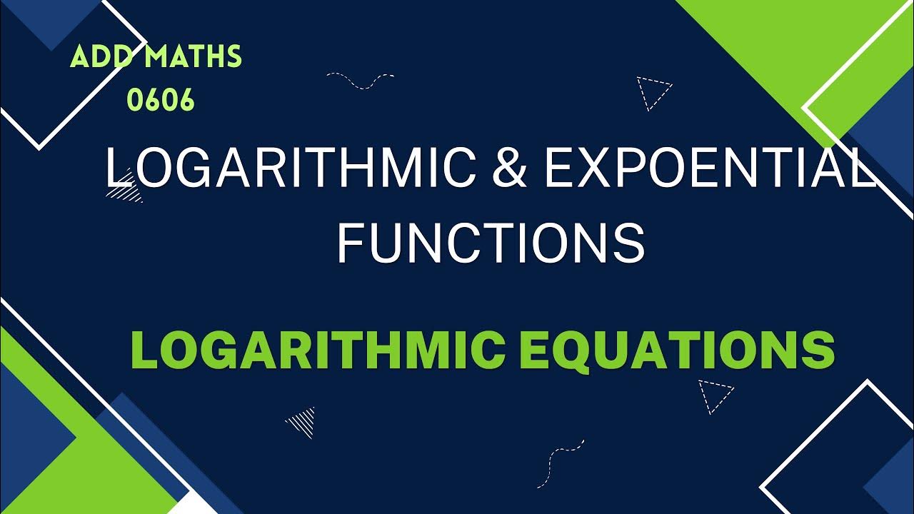 IGCSE | Add Maths | 0606 | Logarithmic Equations - YouTube