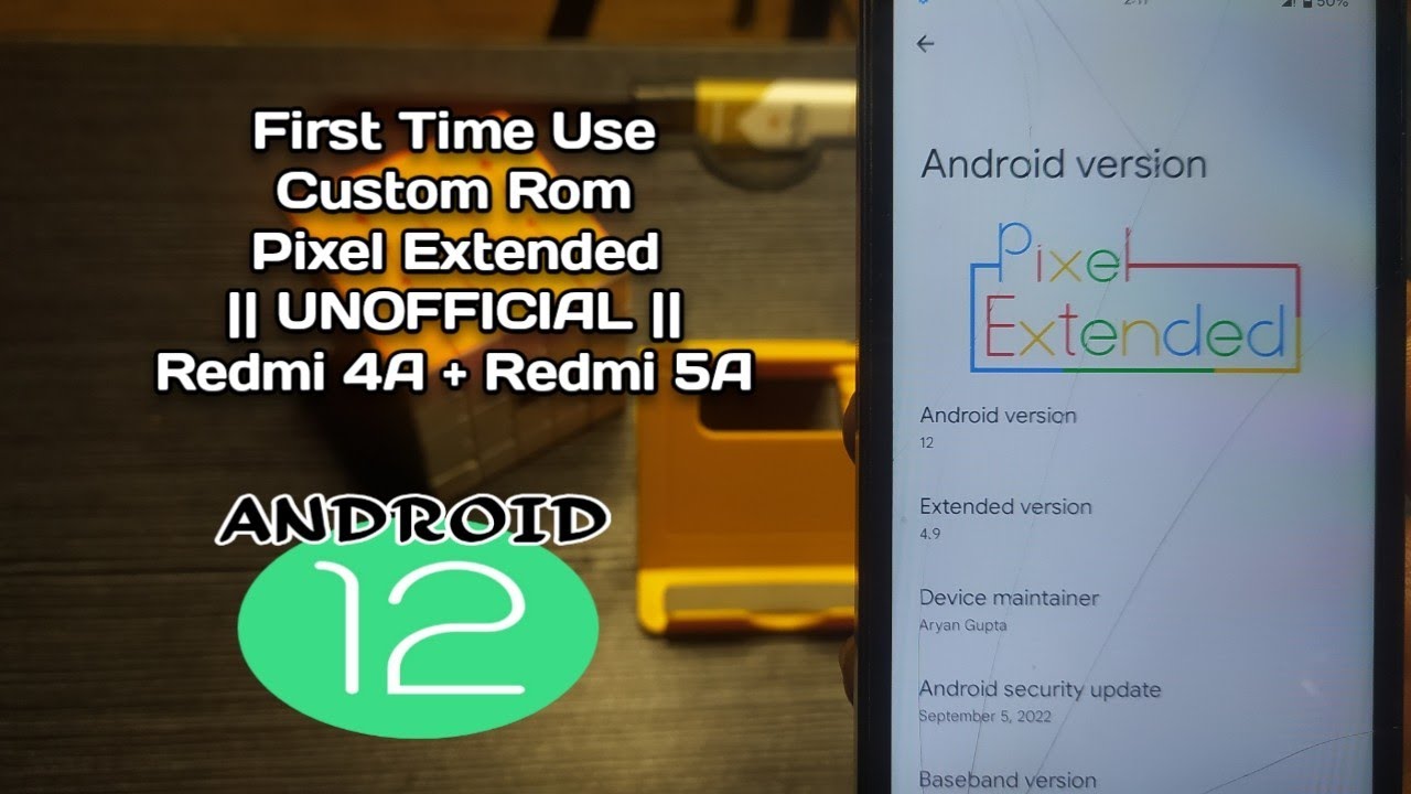 Tampilan Pertama Rom Pixel Extended UNOFFICIAL Based Android 12.1 Di Redmi 4A + Redmi 5A - YouTube