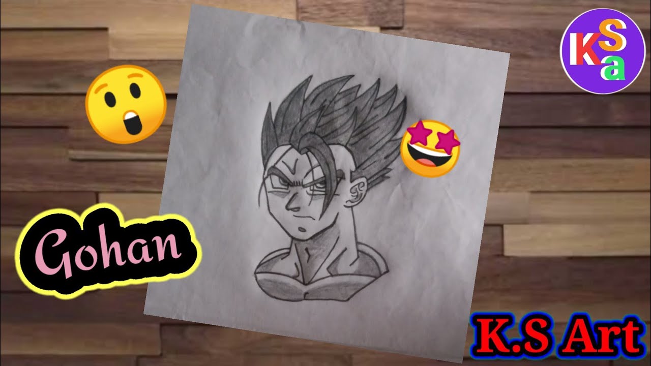 How to draw ️ Gohan Face ll Gohan pencil drawing ll Gohan drawing ll ...