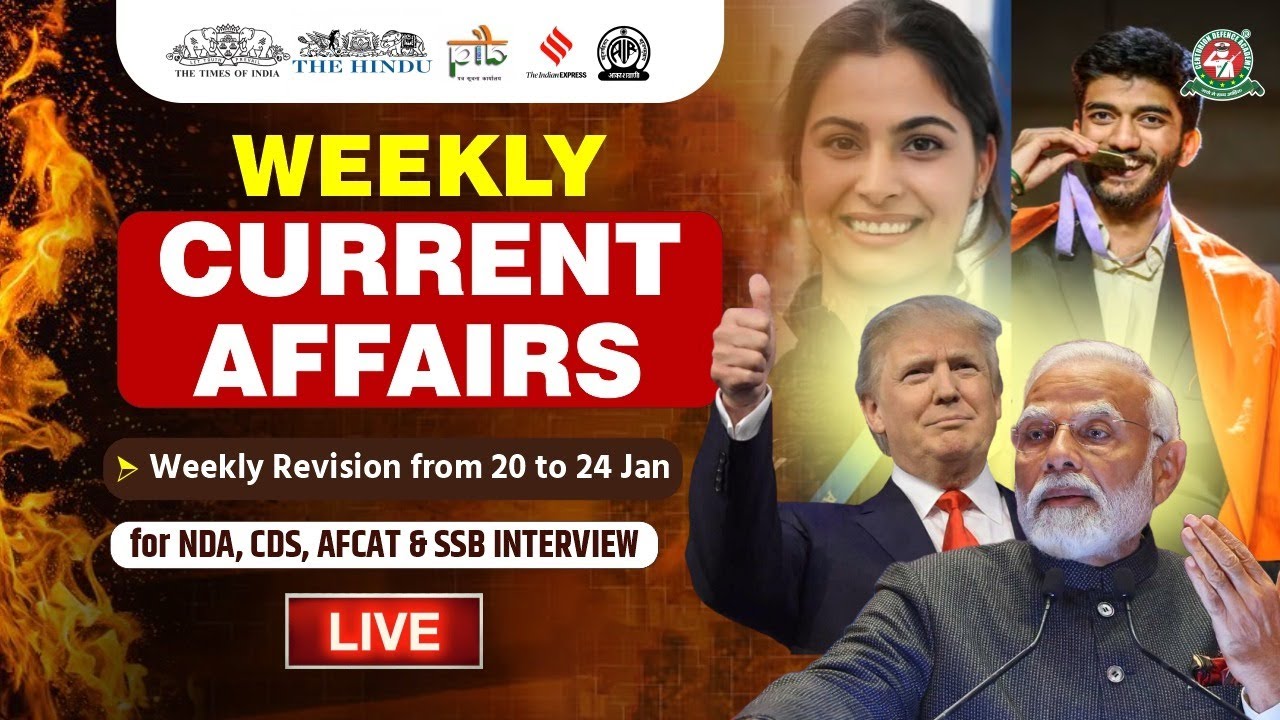 Weekly Current Affairs "LIVE"🔥Class | Weekly Revision🔥from 20th to 24th ...