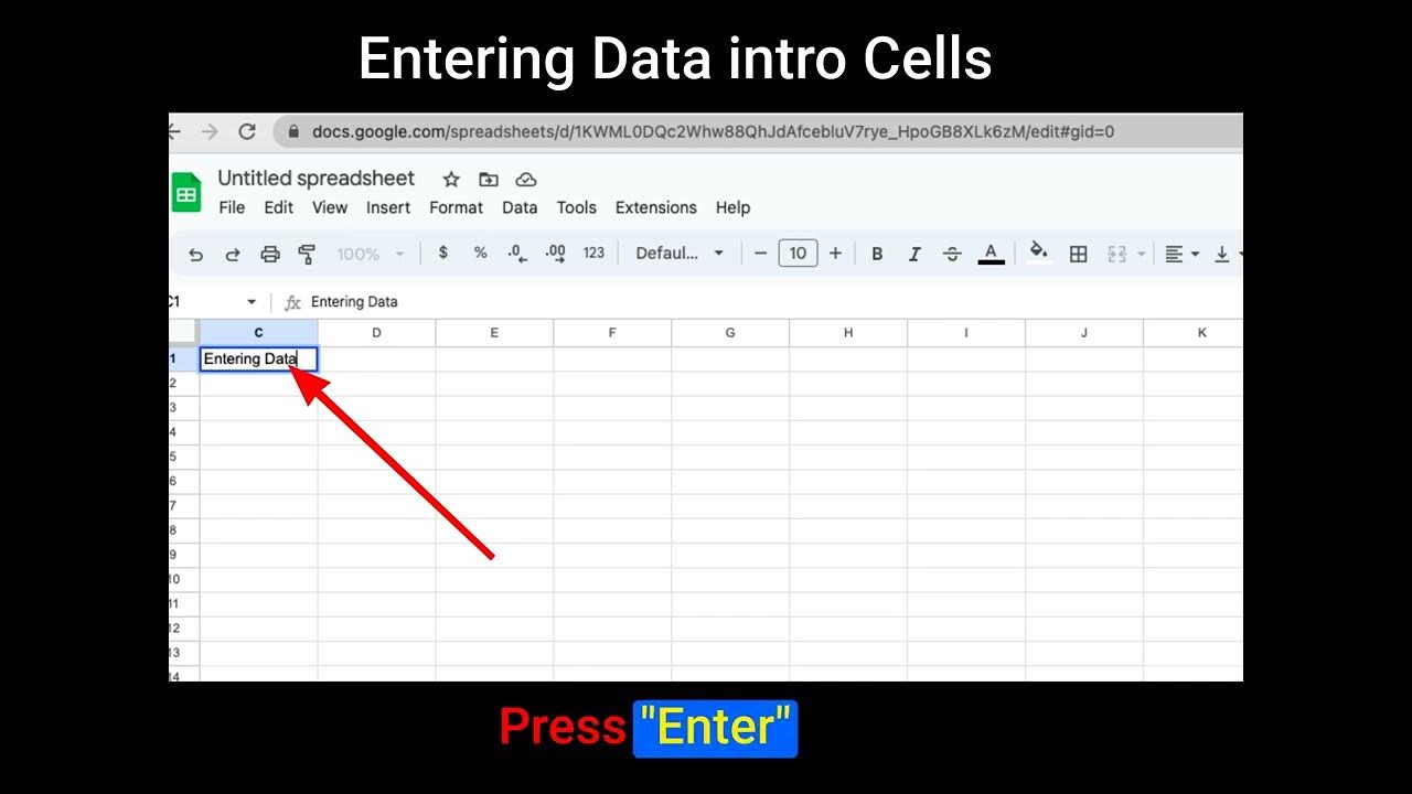 Google Sheets | Basics | Entering data into a cell - YouTube