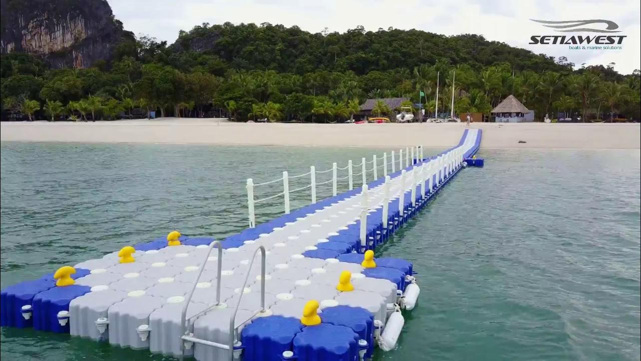 Beachfront Floating Platform using Setiawest Modular Pontoon Floats (HD) - YouTube
