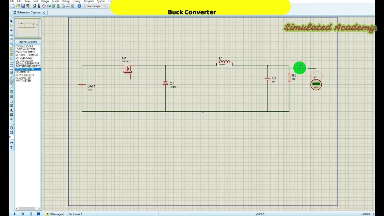 Buck converter in Proteus | DC DC Buck converter Design | Buck ...