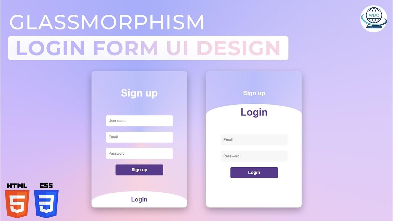 Glassmorphism Login Form UI Design using HTML & CSS | Step by Step - YouTube
