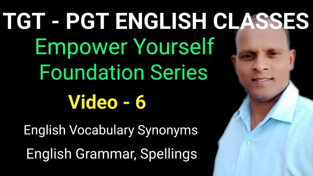 UP TGT English Preparation । TGT PGT English Grammar। English Vocabulary Synonyms Classes. - YouTube