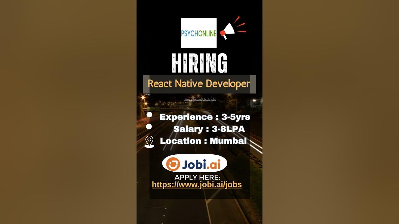 React Native Developer At Psychonline India Llp 3 5 Years Of Exp