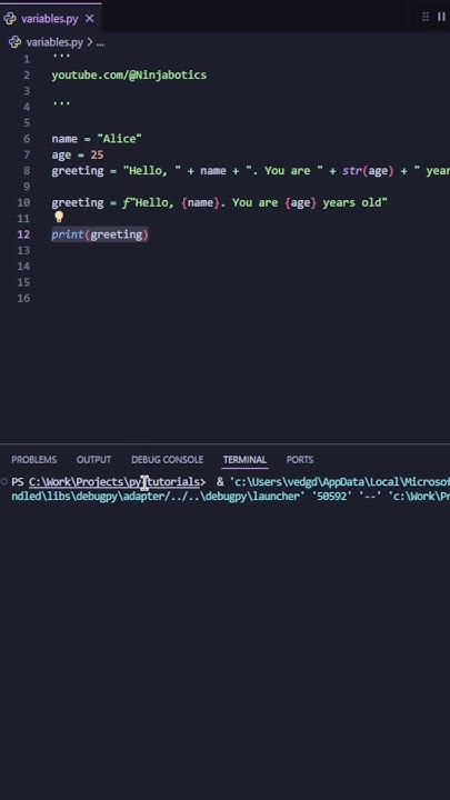 Python’s Best-Kept Secret: F-Strings Explained in 60 Seconds! 🔥 #shorts #trending #python - YouTube