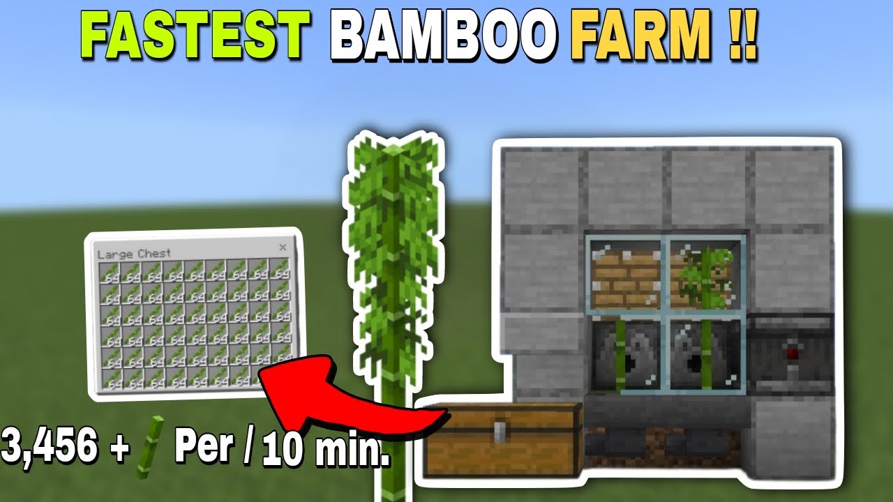 MINECRAFT AUTOMATIC BAMBOO FARM (BEDROCK/JAVA/MCPE) 1.21! - YouTube
