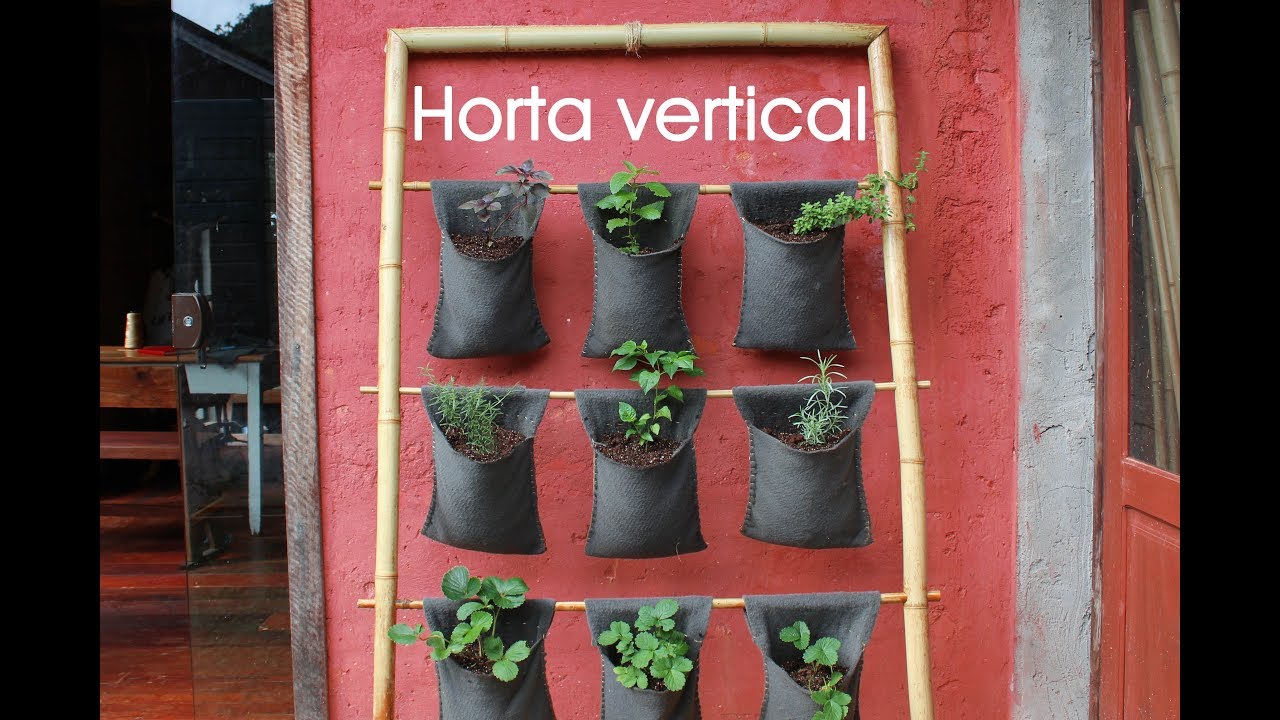 Como fazer uma horta vertical com bambu | Agricultura urbana - YouTube