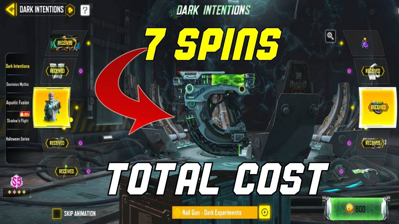 Legendary Nail Gun In 7 Spins | Dark Intentions Draw in COD Mobile ...