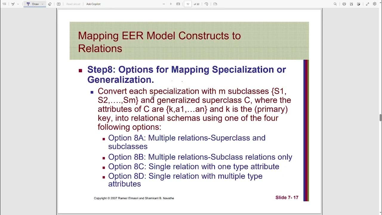 Mapping EER Model Constructs to Relations Intro - YouTube