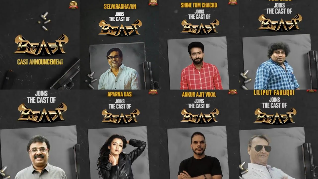 Beast full cast | Selvaraghavan | Kavin | Shine Tom Chacko | Yogi babu ...