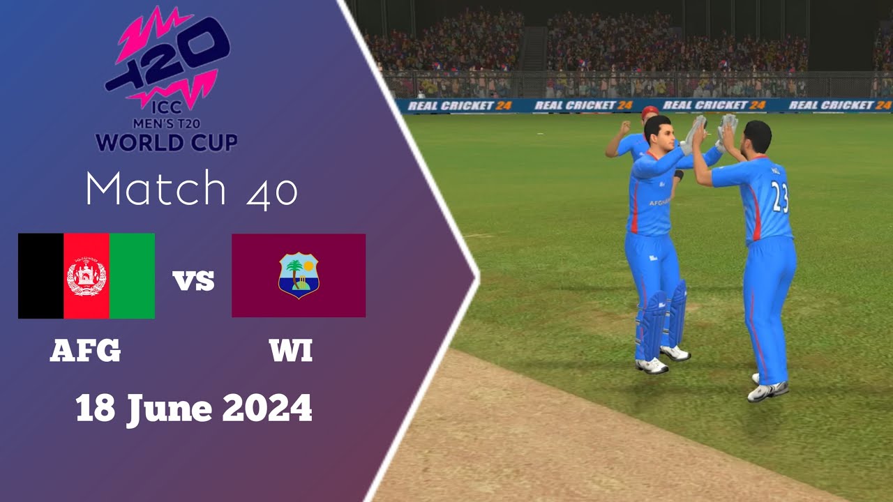 AFG vs WI || T20 World Cup 2024 || Match 40 || Afghanistan vs West ...