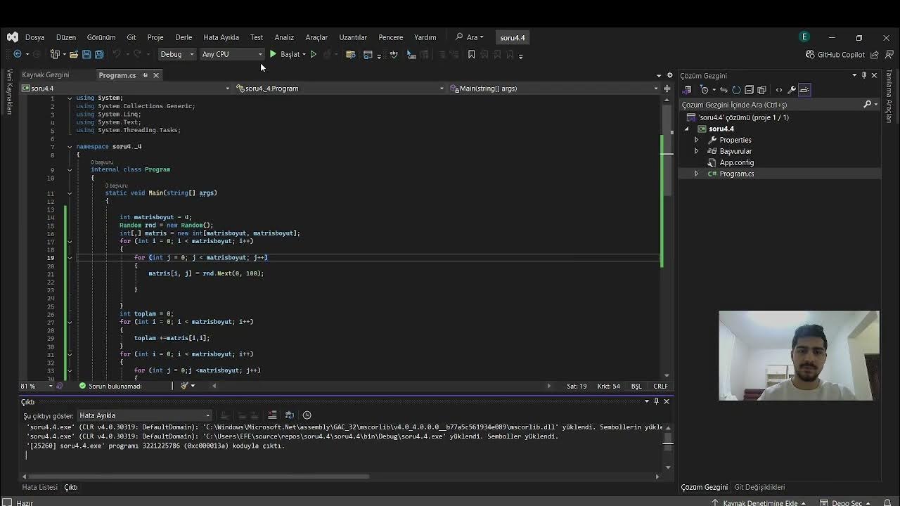 Programlama Temelleri Final soru 4 Çalıştırma - YouTube
