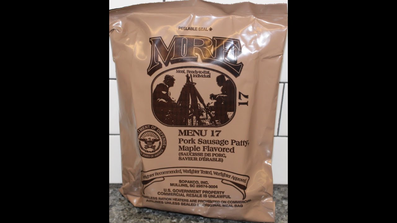 US Military MRE Menu B #17 Pork Sausage Patty Review - YouTube