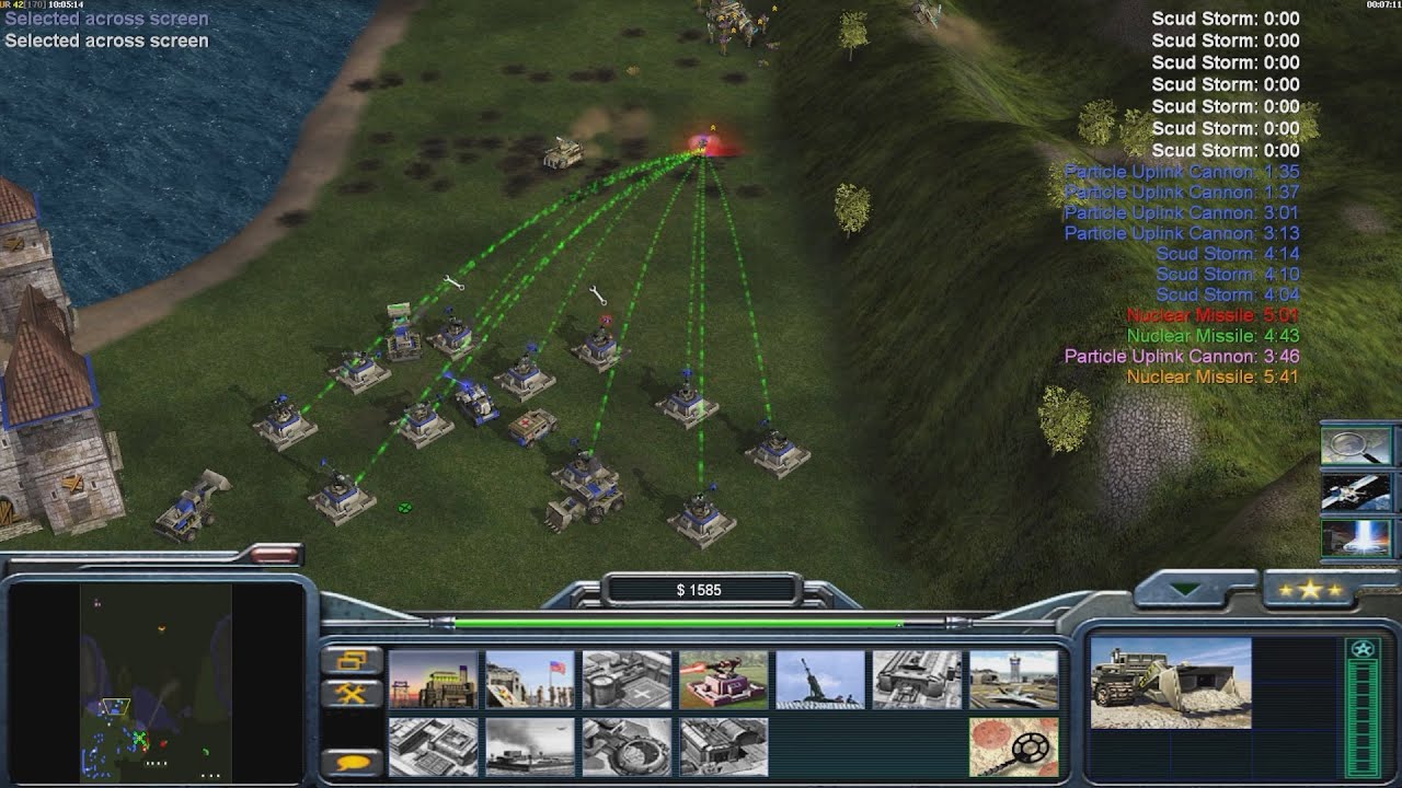USA Laser - Command & Conquer Generals Zero Hour - 1 vs 7 HARD Gameplay ...