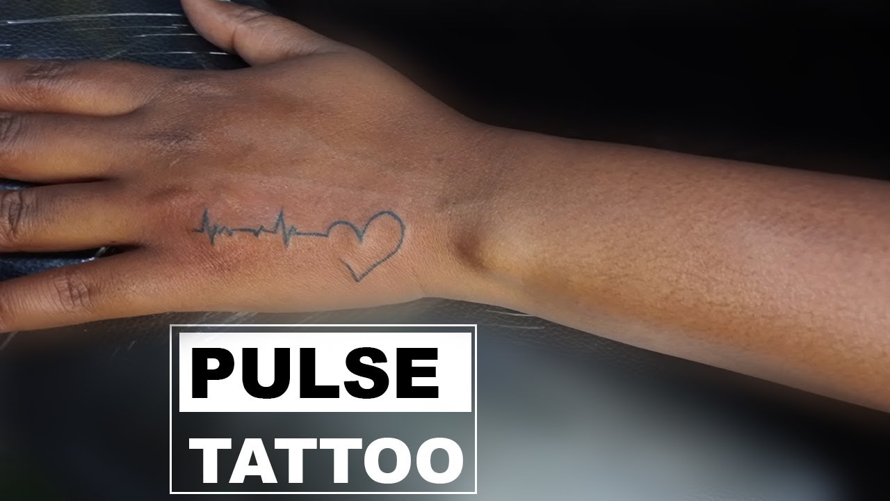 Simple Pulse Rate Tattoo |Hand Tattoo |Timelapse |Full Process - YouTube