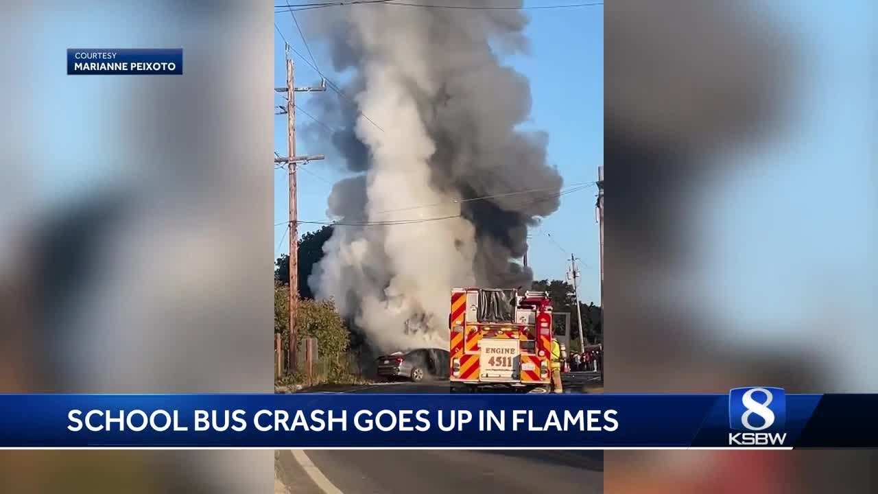 Santa Cruz County bus catches fire with children inside after crash ...