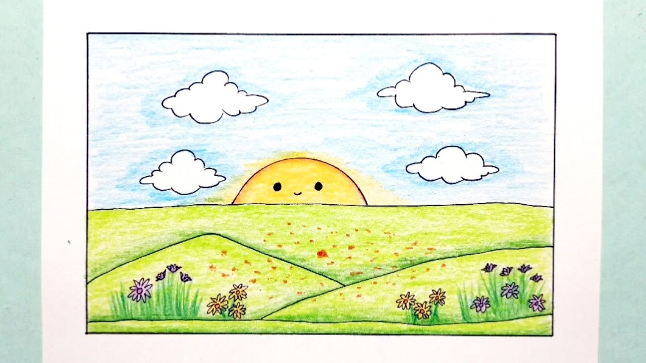 How to Draw Beautiful Sky Sunrise - YouTube