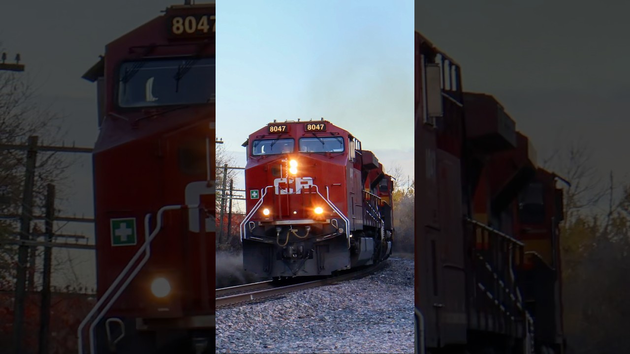 CP 8047 and KCS 4119 power CPKC train 421 on 10/26/2024( - YouTube