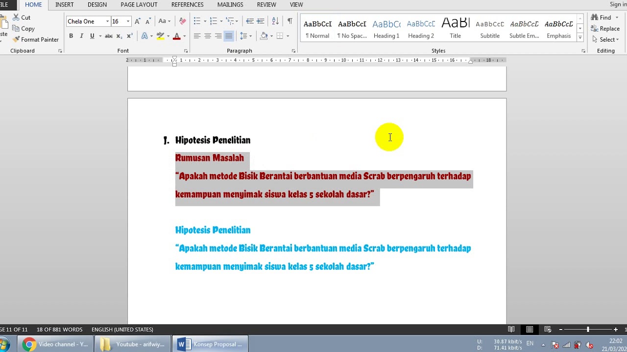 Proposal Skripsi - Menuliskan Hipotesis Penelitian - YouTube
