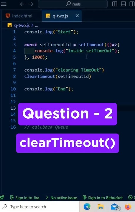 Question 2 Cleartimeout Coding Javascript Programming Tips Tipsandtricks Youtube