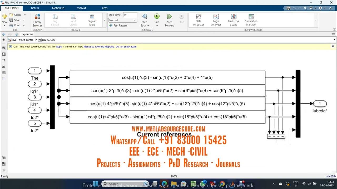FIVE PHASE PMSM CONTROL - MATLAB SIMULINK SIMULATION - YouTube