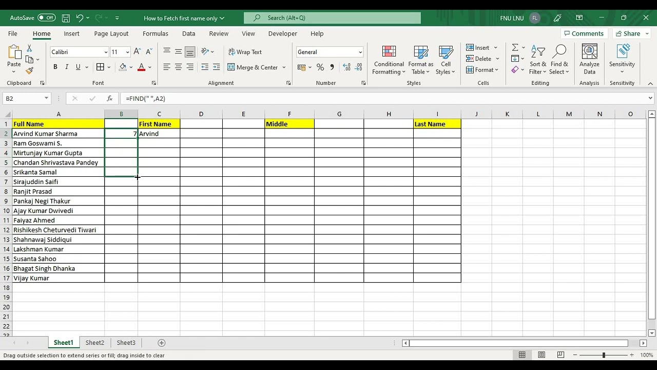 How to Fetch first name only - YouTube