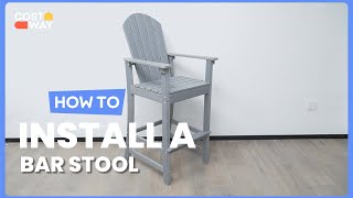 How to Install the 30 Inches Counter Height Outdoor HDPE Bar Stool | NP10897 #costway #howto