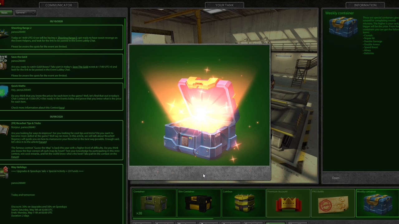 Tanki online greek XT container oppening (also 20 container oppening ...