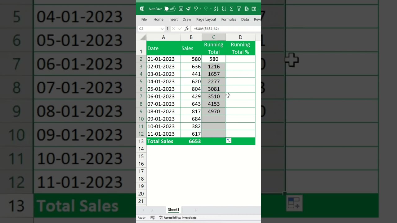 Running Total In Excel YouTube Running Total In Excel YouTube