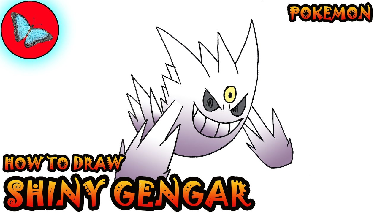 How To Draw Mega Shiny Gengar From Pokemon | Drawing Animals
