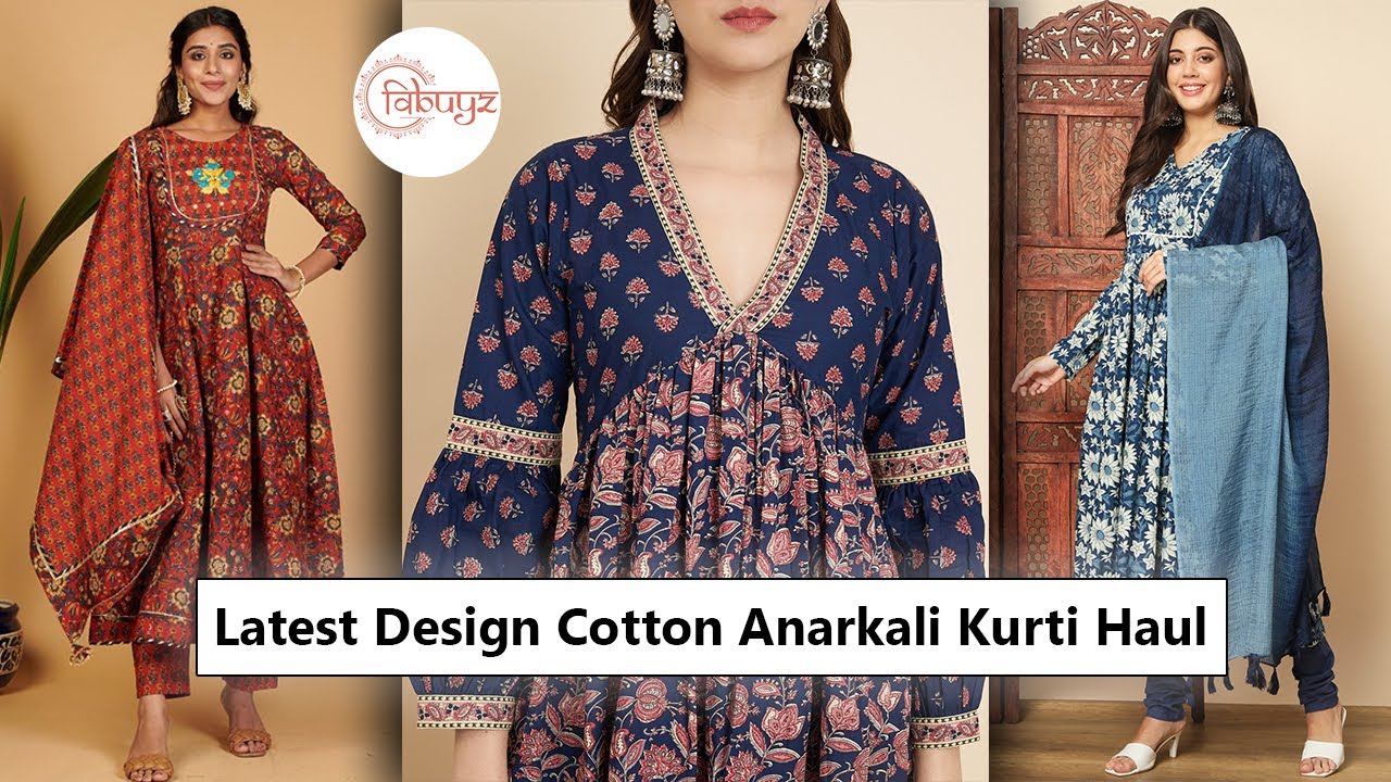 Latest Design Cotton Anarkali Kurti Haul | kurti maufacturar in surat ...