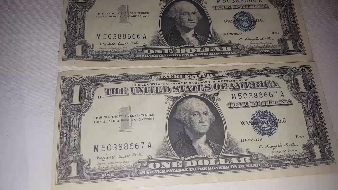 Billetes de 1 dólar de sello azul 100%coleccionables - YouTube