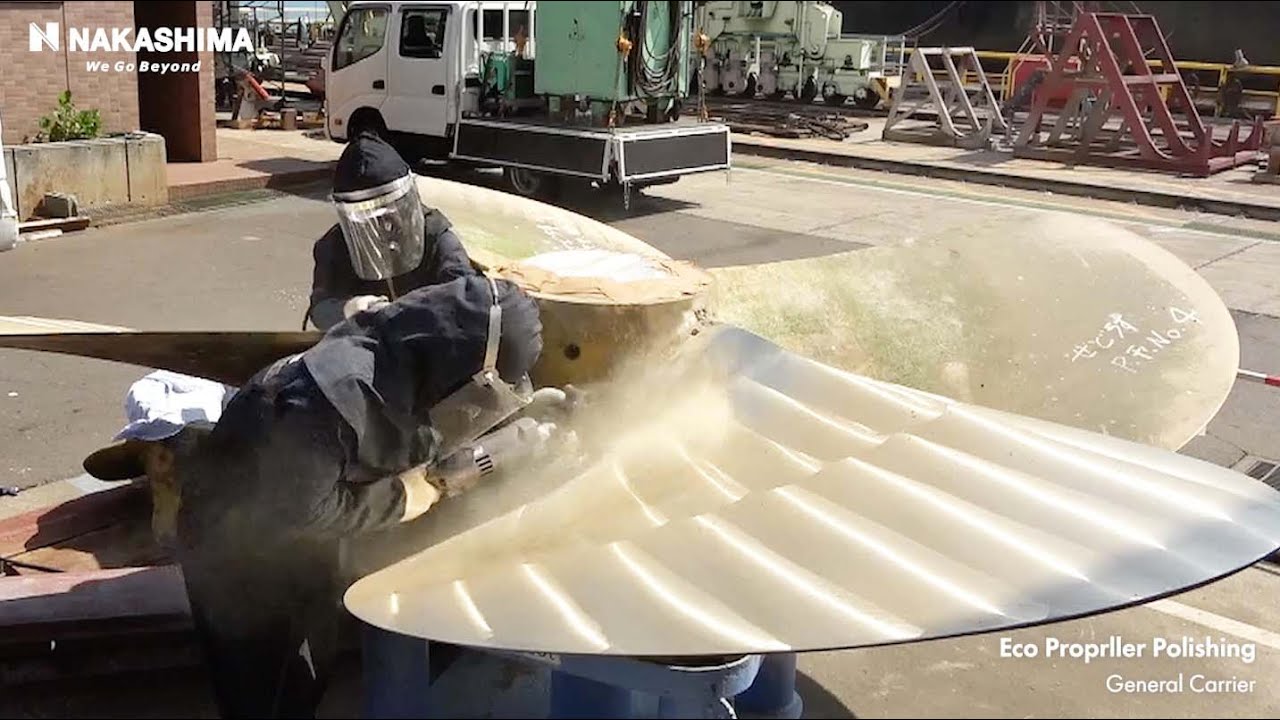Eco Propeller Polishing / 省エネ研磨工事＜ナカシマプロペラ＞ - YouTube