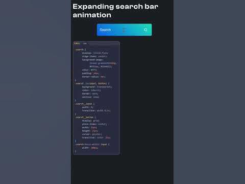 Unleash Creativity with Expanding Search Bar Animation #css #webdevtips #coding #animation - YouTube