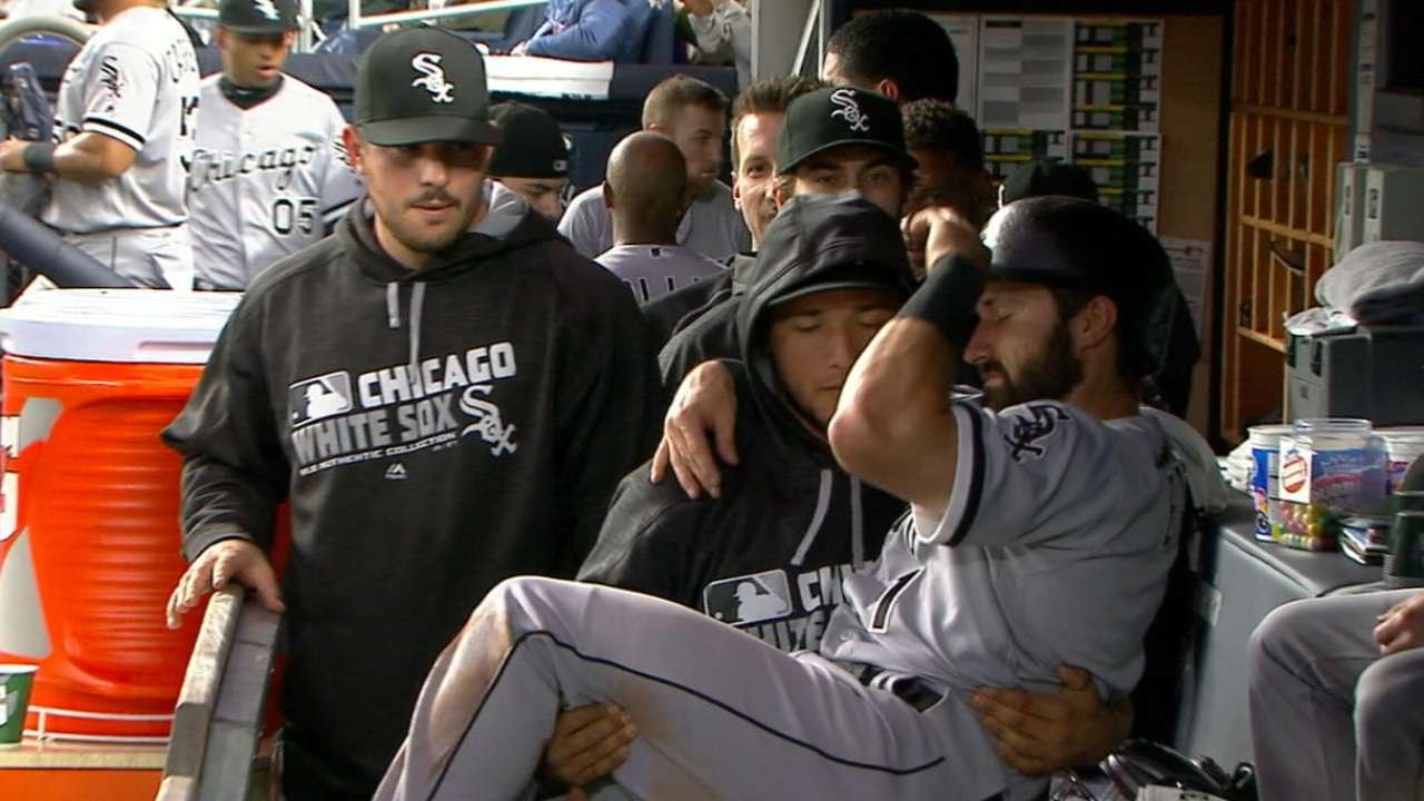 Eaton scores on Rollins' homer, gets rocked - YouTube