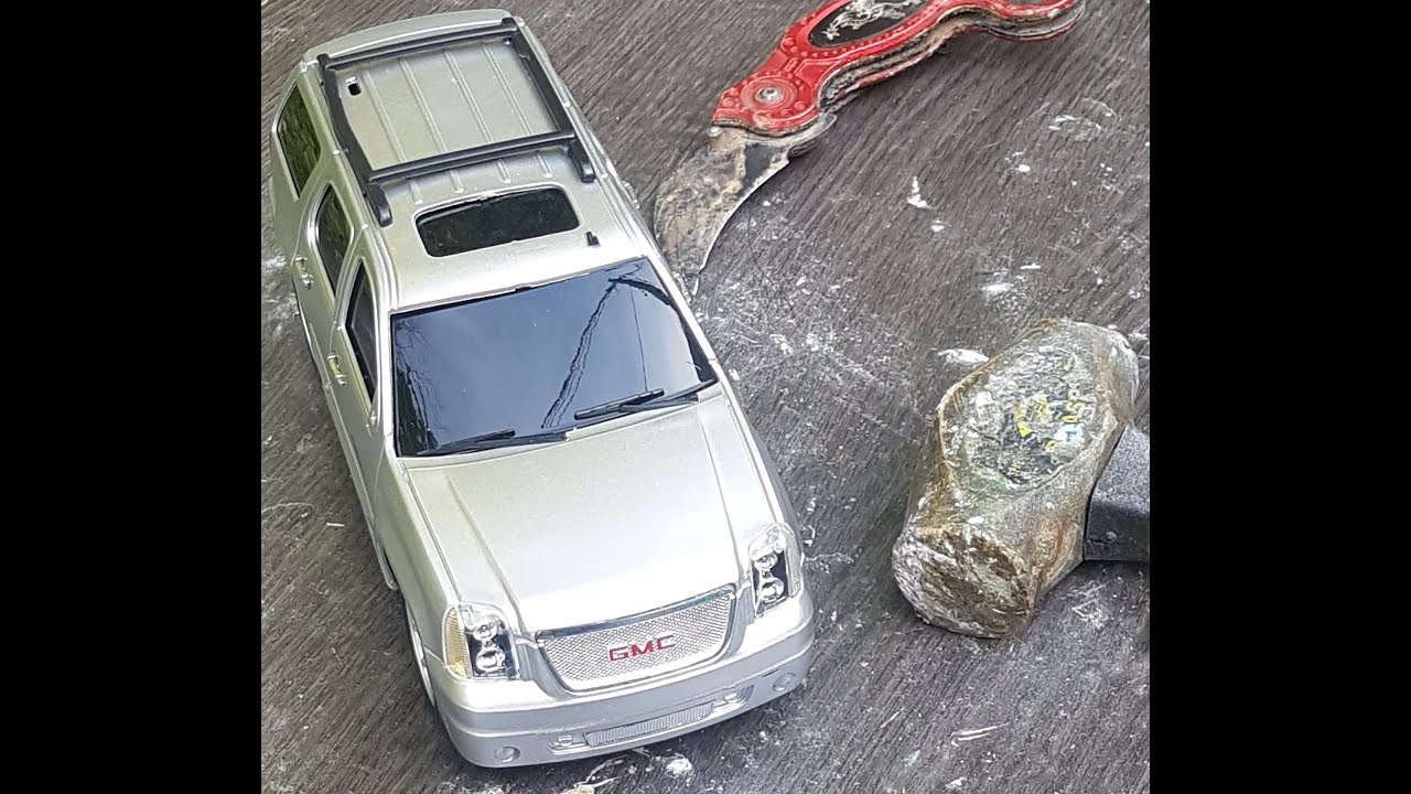smashing a GMC plastic car toy truck test - YouTube