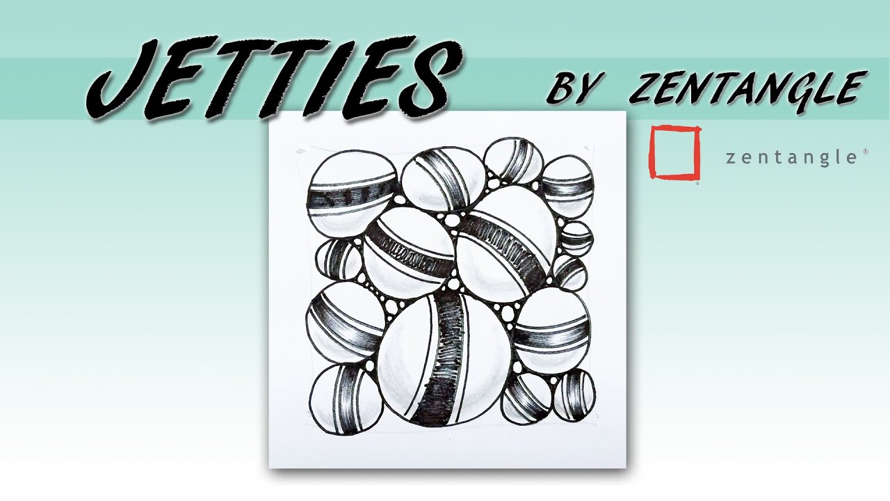 如何畫官方圖樣How to draw the Zentangle® Pattern JETTIES小皮球 - YouTube