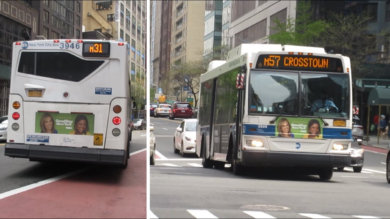 MTA NYCT Bus: 2008 Orion VII Next Generation HEV #3946 M31 Bus & #3909 ...