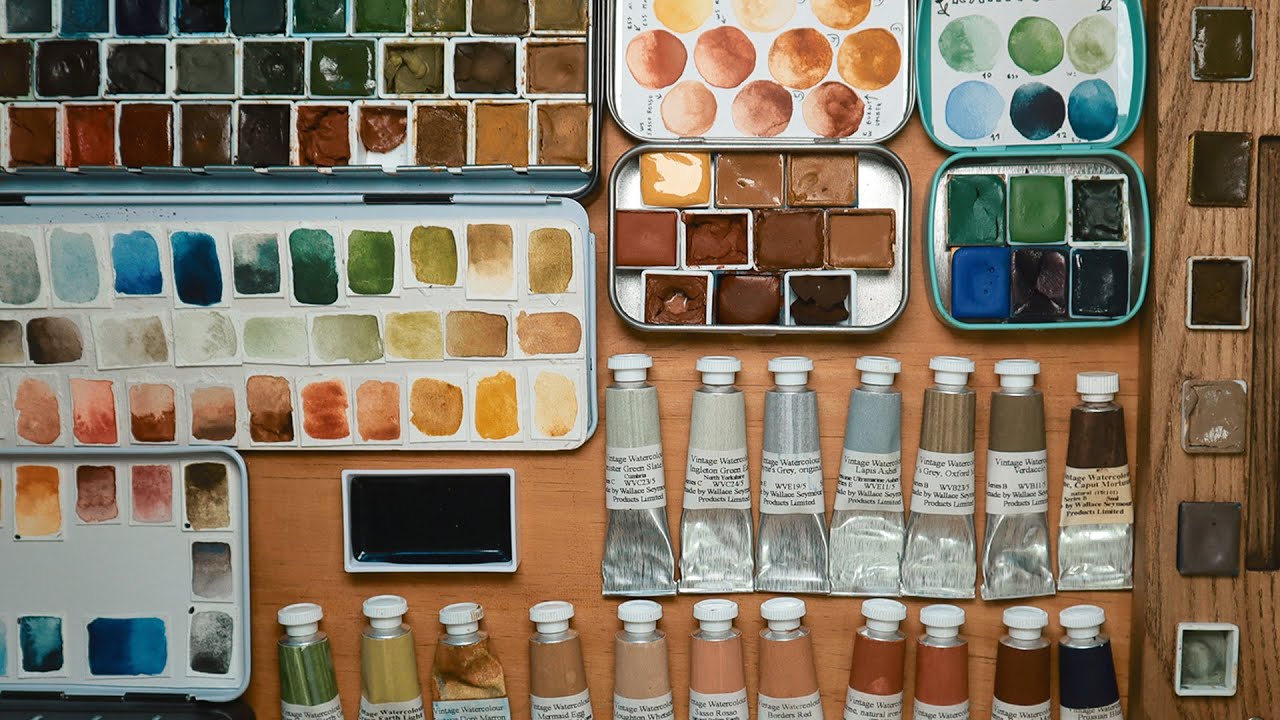 My entire watercolour collection + swatching new paint colours 🎨 - YouTube