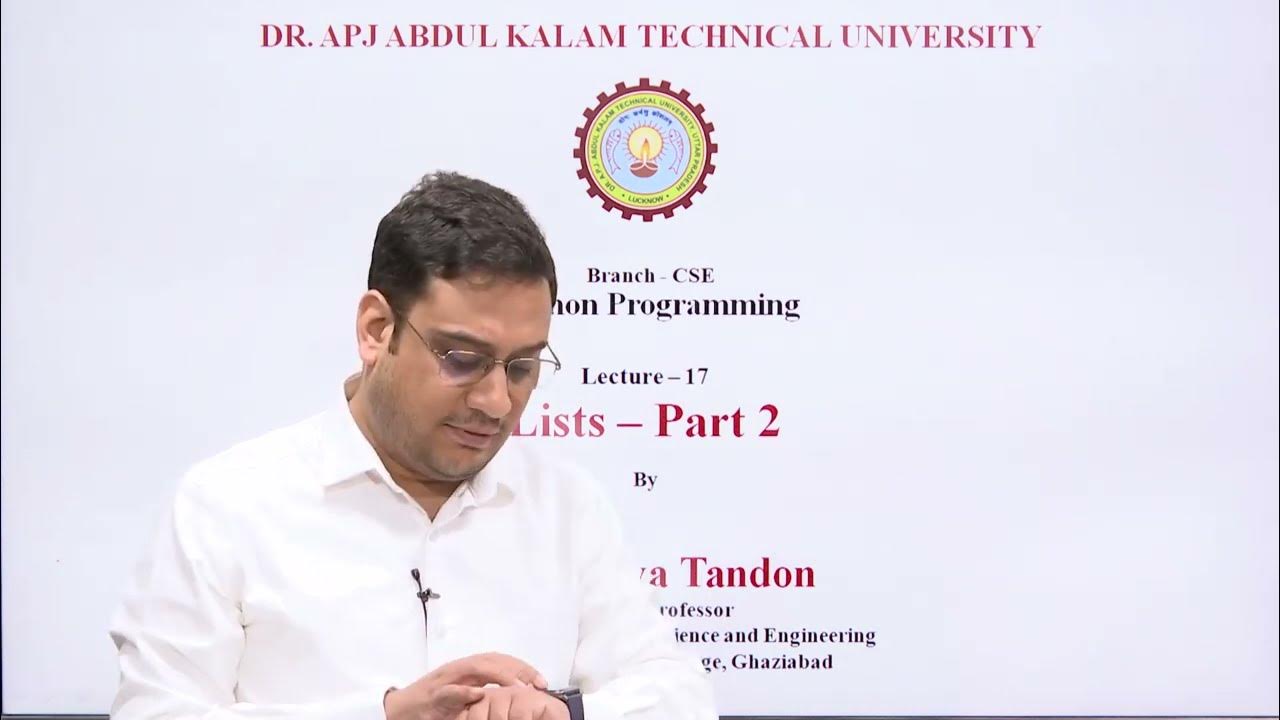 Lists Part2 Python Programming By Mr Aditya Tondon Youtube
