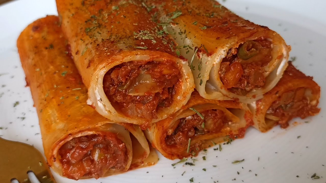 Rolled lasagna without cheese Extremely delicious taste🤌 ️‍🔥#Lasagna # ...
