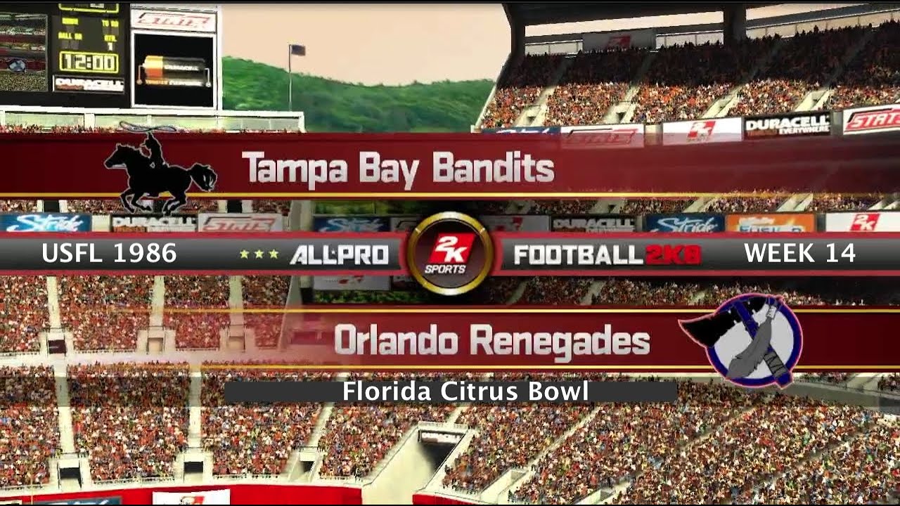 The Lost Seasons: USFL 1986 Week 14 - Tampa Bay Bandits (7-6) @ Orlando ...