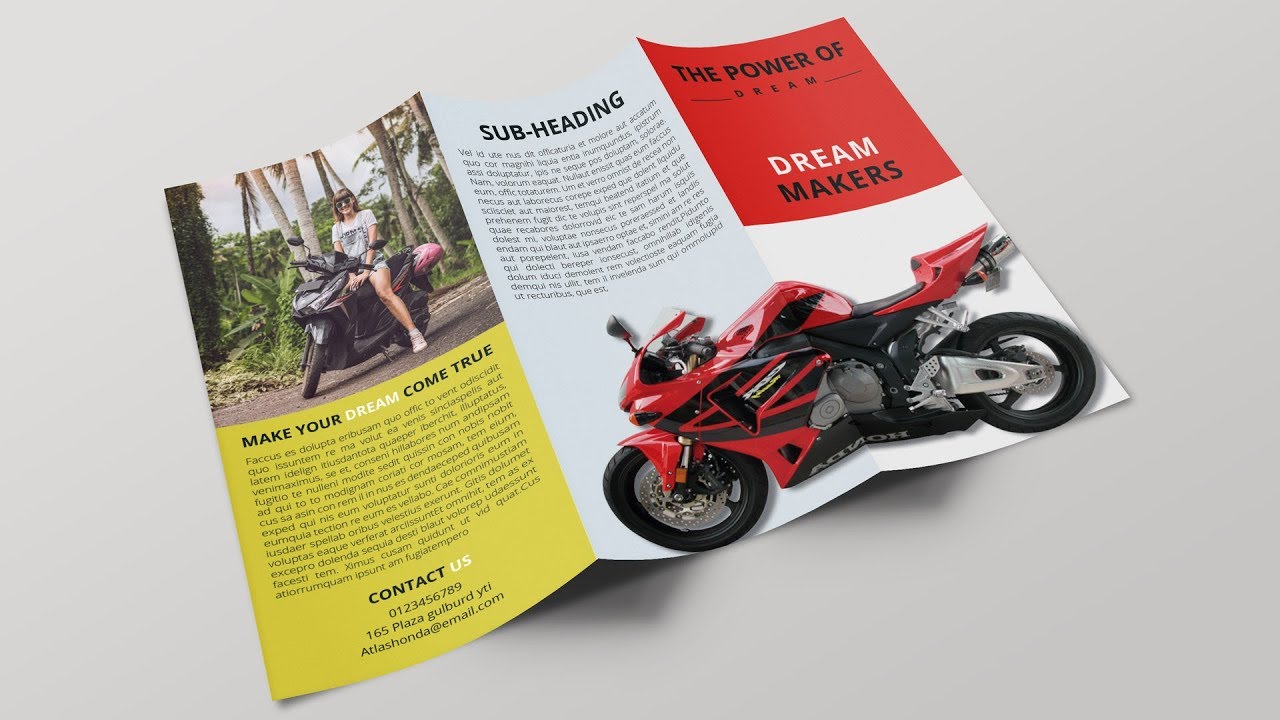 indesign Tutorial: Creating a trifold brochure in Indesign and mockup ...