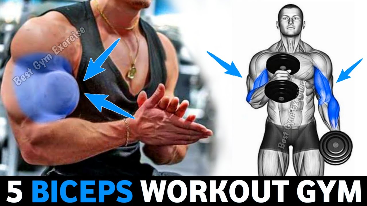 Biceps workout at gym ( 5 Best Exercise ) - YouTube