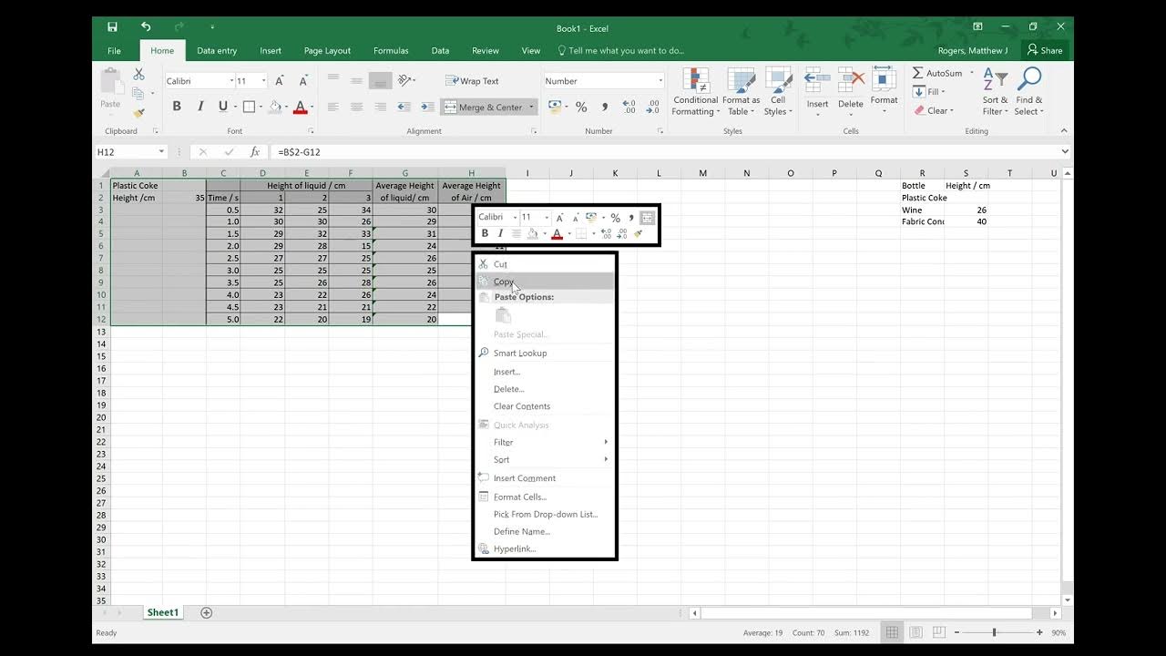 Excel for A-level: Week 1: Multiple Data Sets - YouTube