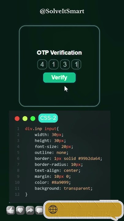 🔥 OTP Verification Page in HTML , CSS & JS #html #javascript #new #trending #tutorials - YouTube
