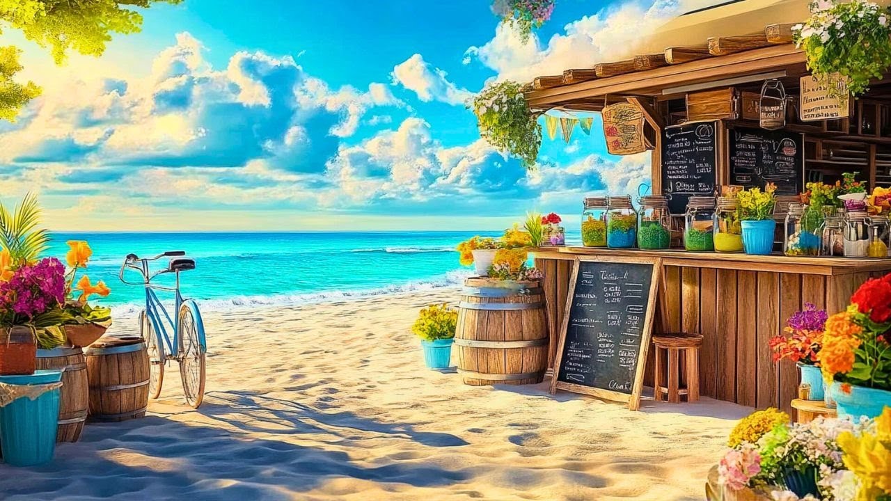 Tropical Beach Coffee Shop Ambience with Sweet Bossa Nova Jazz Music ...